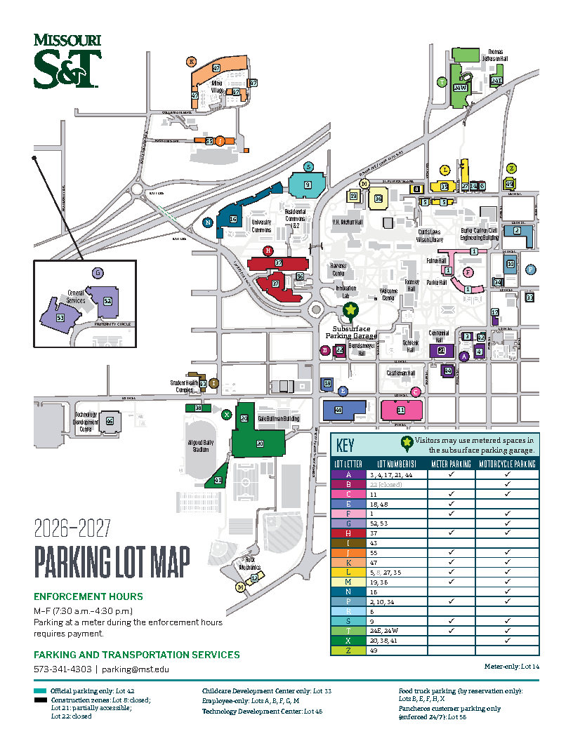 Parking Maps – S&T Parking and Transportation Services | Missouri S&T